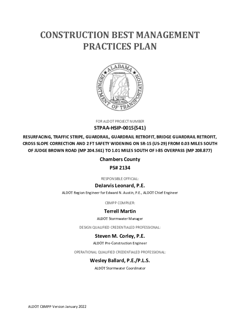 Fillable Online CONSTRUCTION BEST MANAGEMENT PRACTICES ... Fax Email ...