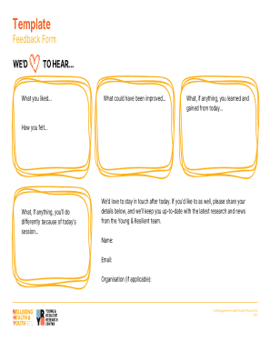 Fillable Online Template: Feedback Form Fax Email Print - pdfFiller