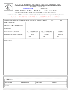 Fillable Online Show Proposal Form Fax Email Print - pdfFiller