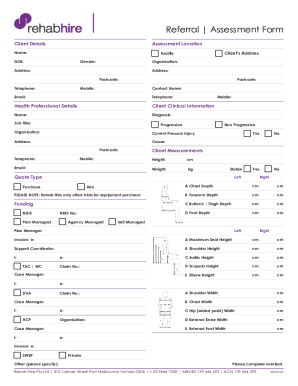Fillable Online Assessment Form Referral - Melbourne Fax Email Print ...