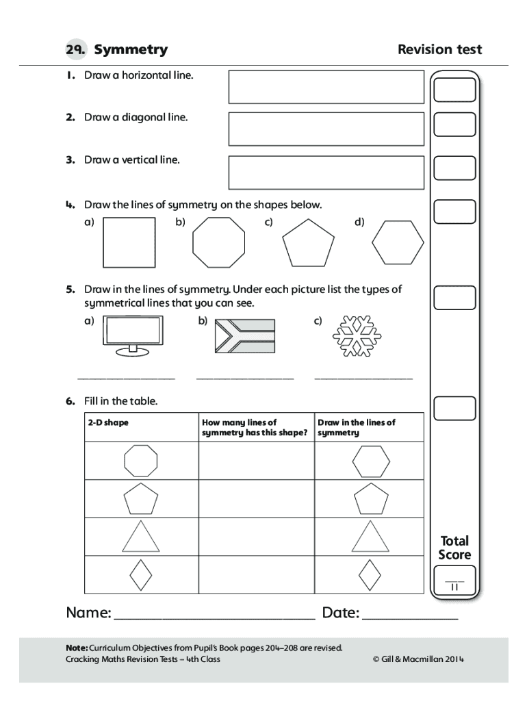 Fillable Online Lines of Symmetry - Math Steps, Examples & Questions ...