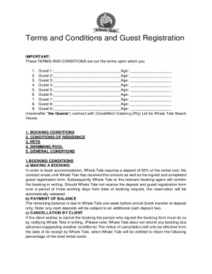 Fillable Online Terms and Conditions for Accommodation Contract at ...