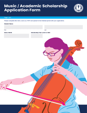 Fillable Online Music / Academic Scholarship Application Form Fax Email ...