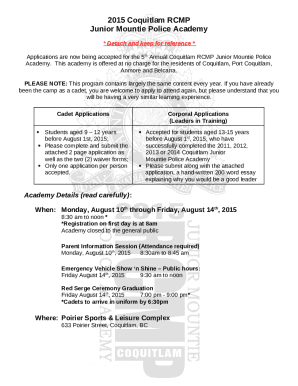 Web view2015 Coquitlam RCMP. Junior Mountie Police Academy ... Doc ...