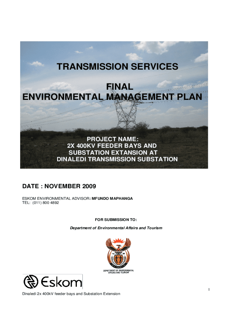 Fillable Online Anderson-Dinaledi 400 kV Transmission Line Draft EIA ...