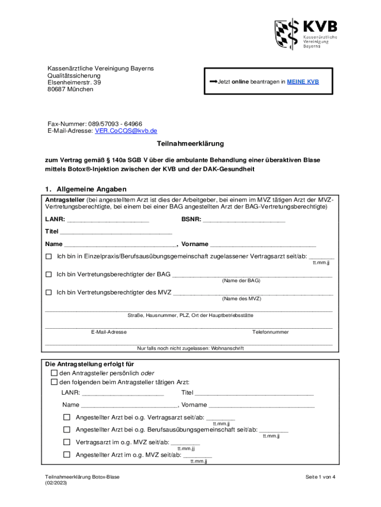 Ausfüllbar Online KVB-FORM-Botoxbehandlung-Teilnahme.docx Fax Email ...