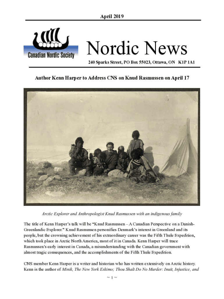 Fillable Online Kenn Harper to talk Fifth Thule Expedition in Ottawa ...