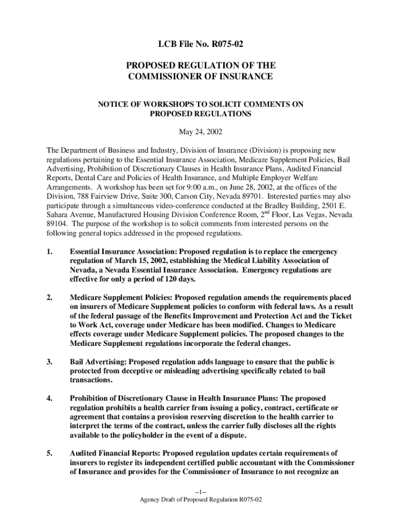 Fillable Online LCB File No. R075-02 PROPOSED REGULATION OF THE ... Fax ...