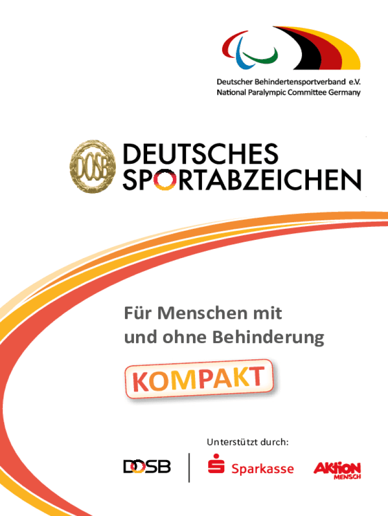 Ausfüllbar Online Deutsches Sportabzeichen fr Menschen mit und ohne Be ...