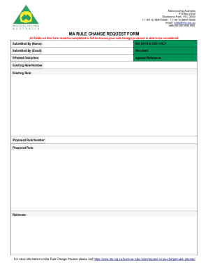 Fillable Online MA RULE CHANGE REQUEST FORM Fax Email Print - pdfFiller