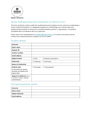 Fillable Online Career Pathway Placement Expression of Interest Form ...
