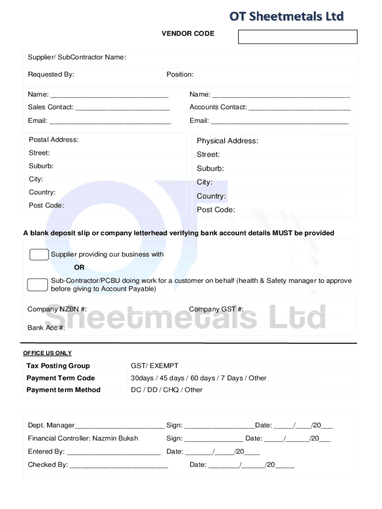 Fillable Online sub contractor approval request form Fax Email Print ...