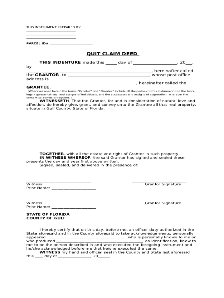 Quit Claim DeedNotary Doc Template | pdfFiller