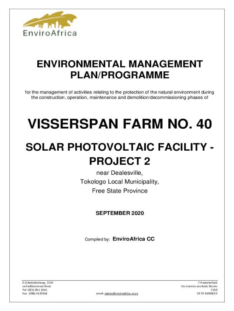 Fillable Online Decommissioning Environmental Management Plan (DEMP ...