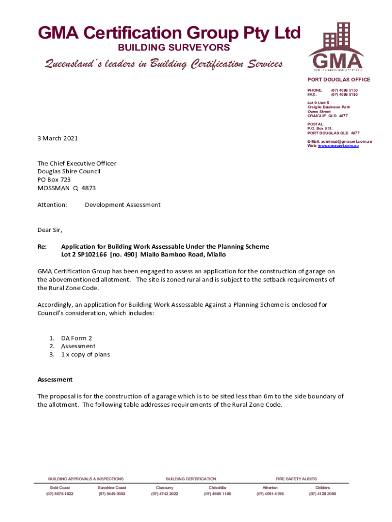 Fillable Online GMA Certification Group - Port Douglas Fax Email Print ...