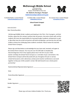 Fillable Online schoolwires henry k12 ga Compact Signature Sheet Fax ...