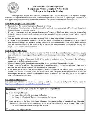 Fillable Online Sample Due Process Complaint Notice Fax Email Print ...
