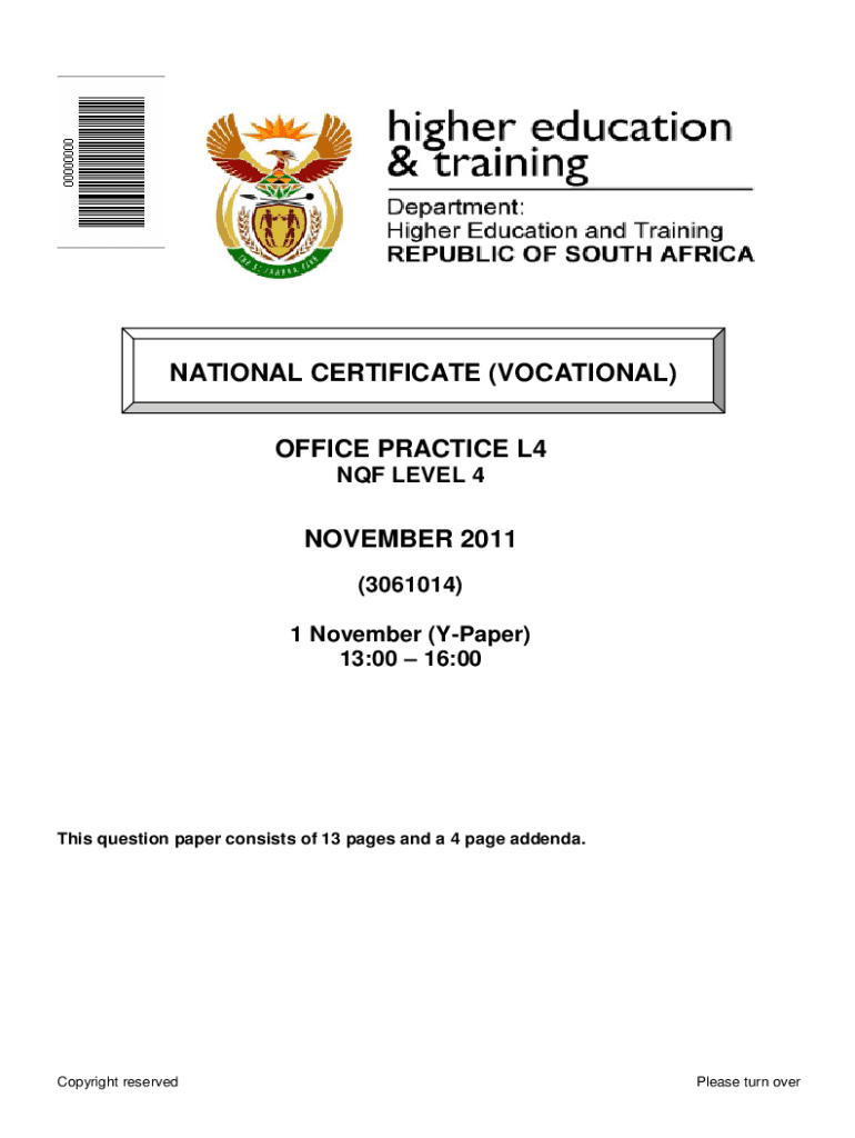Fillable Online office practice l4 - nqf level 4 Fax Email Print ...