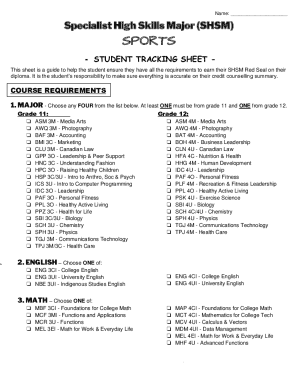 Fillable Online SHSM Supplementary Option Sheet for 20212022 Fax Email ...