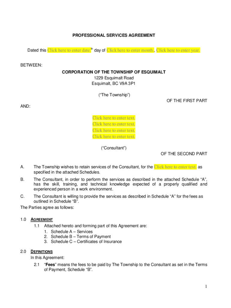 Fillable Online PROFESSIONAL SERVICES CONTRACT Engineers & Architects Fax Email Print - pdfFiller