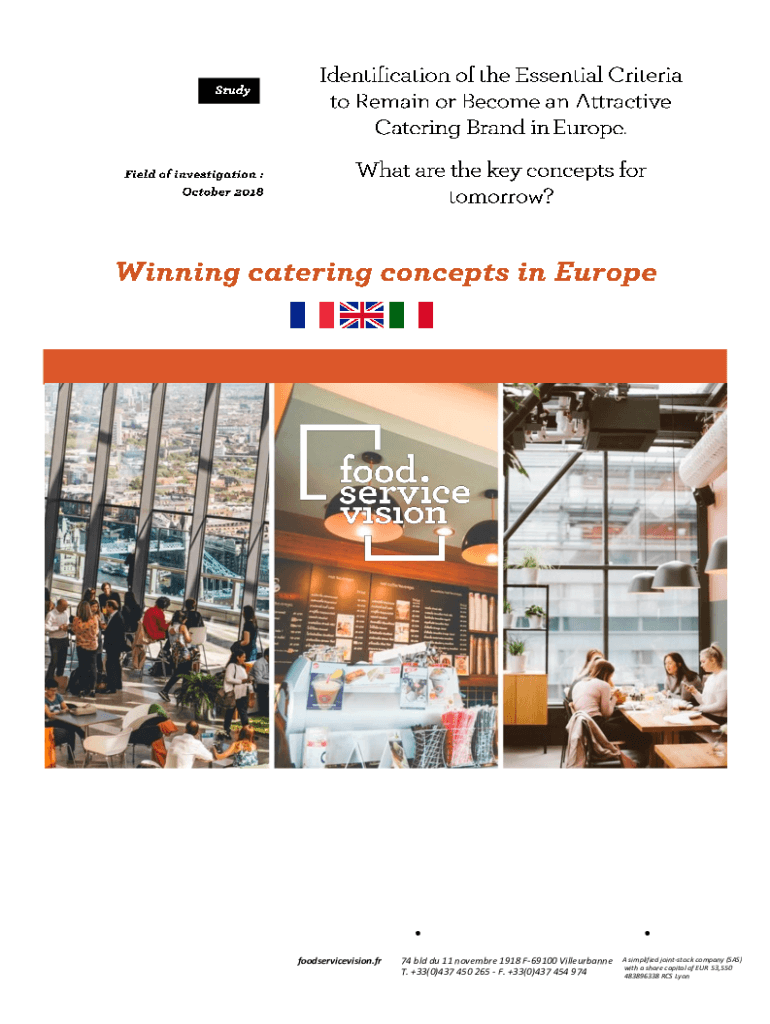 Fillable Online Food Service Vision Concepts Gagnants en Europe Fax ...