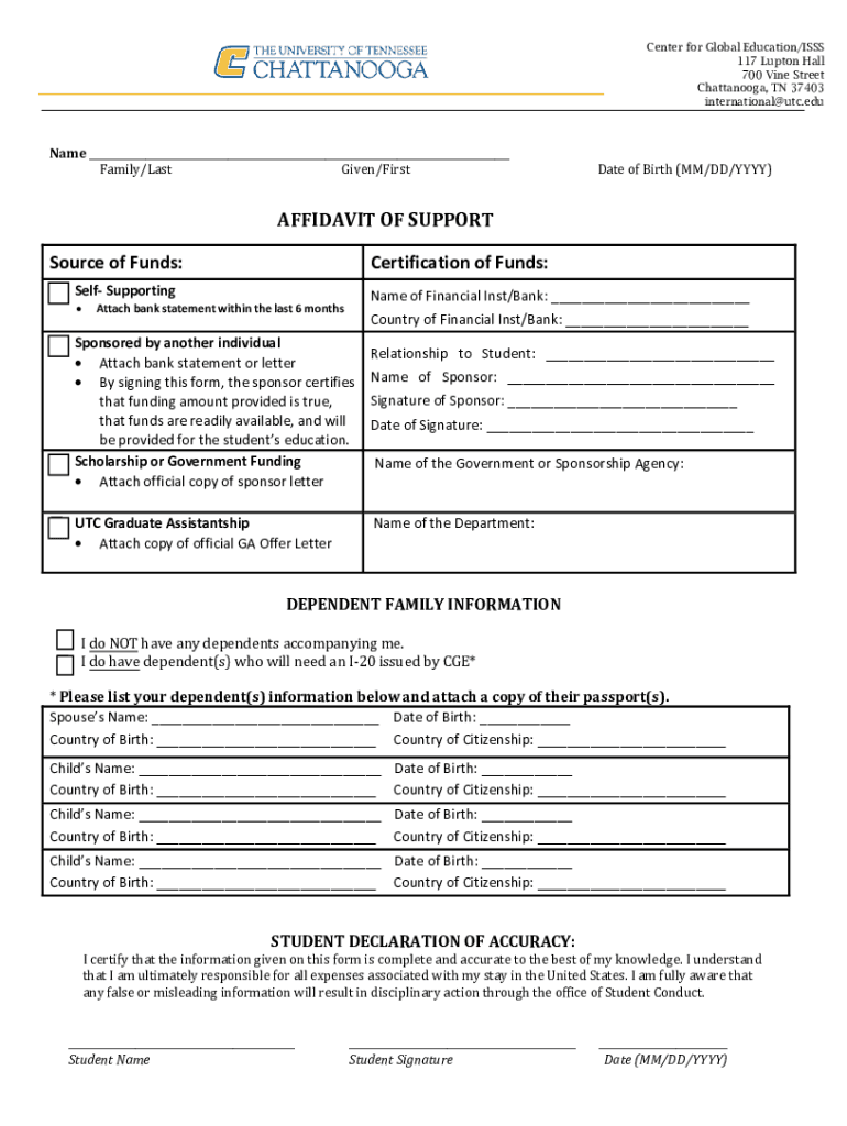Fillable Online International Student and Scholar Services ...