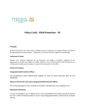 Fillable Online Policy 5 (vii) - Child Protection - V5 Fax Email Print ...