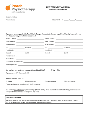 Fillable Online PATIENT INTAKE FORM - Cornerstone Therapy & Wellness Fax Email Print - pdfFiller