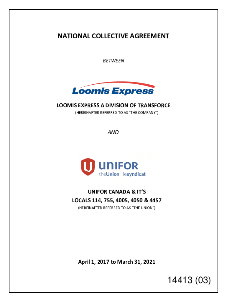 Fillable Online Unifor and Loomis Express reach tentative agreement Fax ...