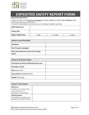 Fillable Online Expedited Safety Report Form Fax Email Print - pdfFiller