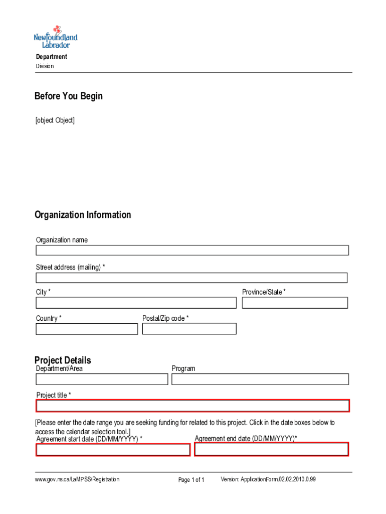 Fillable Online Program Application Form. This form allows ...