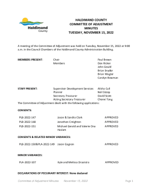 Fillable Online Committee of Adjustment Applications Fax Email Print - pdfFiller