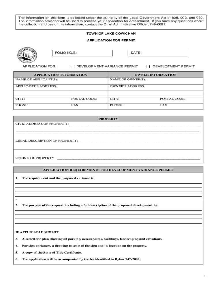 Fillable Online I (We) hereby apply for permission to construct, use ...