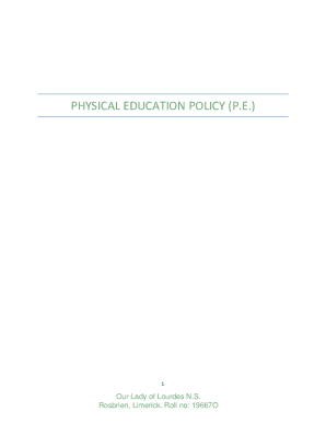 Fillable Online PHYSICAL EDUCATION POLICY (P.E.) Fax Email Print ...
