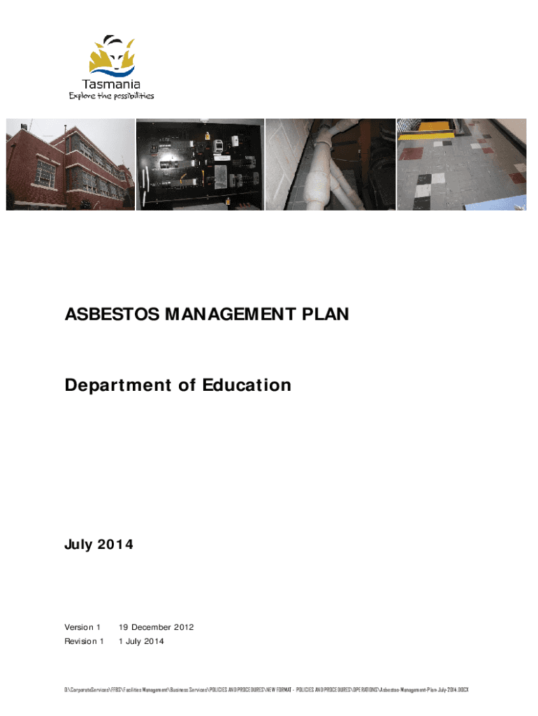 Fillable Online Guide to Completing Asbestos Management Plan Forms Fax ...