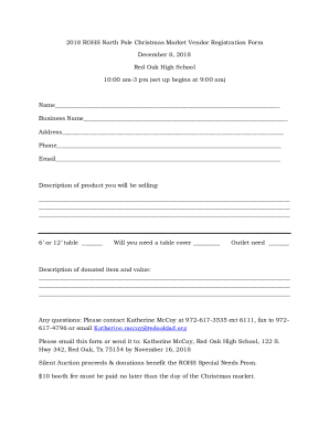 Fillable Online Christmas Market Vendor Form Fax Email Print - pdfFiller