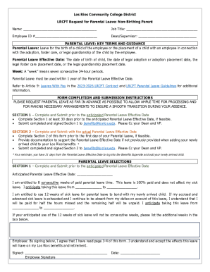 Fillable Online Request for Pregnancy Childbirth Leave of Absence P-111 ...