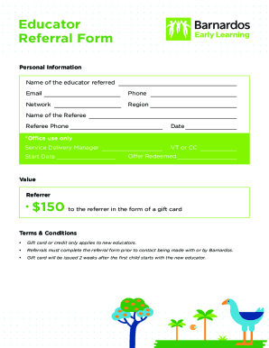 Fillable Online Educator Referral Form Fax Email Print - pdfFiller