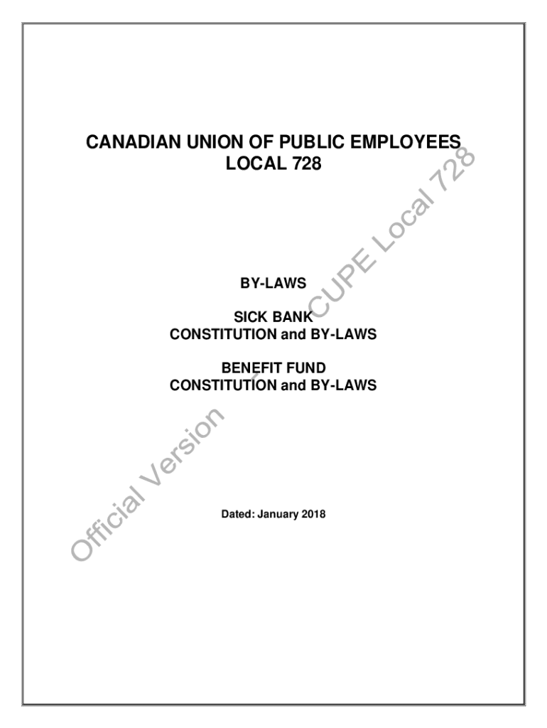 Fillable Online A Guide to Preparing Local Union Bylaws Fax Email Print ...