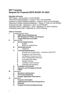 Fillable Online RFP Template Request for Proposal (RFP) #HOST-67-2023 ...