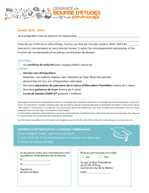 Remplissable En Ligne DEMANDE de BOURSE D'TUDES Fax Email Imprimer ...