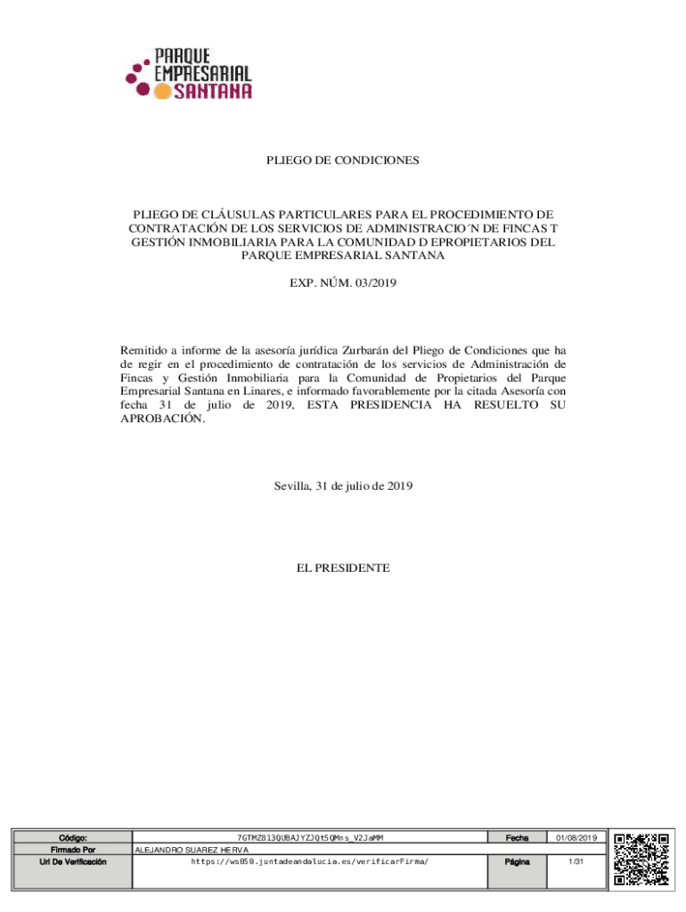 Completable En línea Pgina 1 de 2 CUADRO RESUMEN DEL PLIEGO DE ... Fax ...