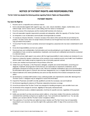 Fillable Online Your Rights and Responsibilities as an NHS Patient Fax ...