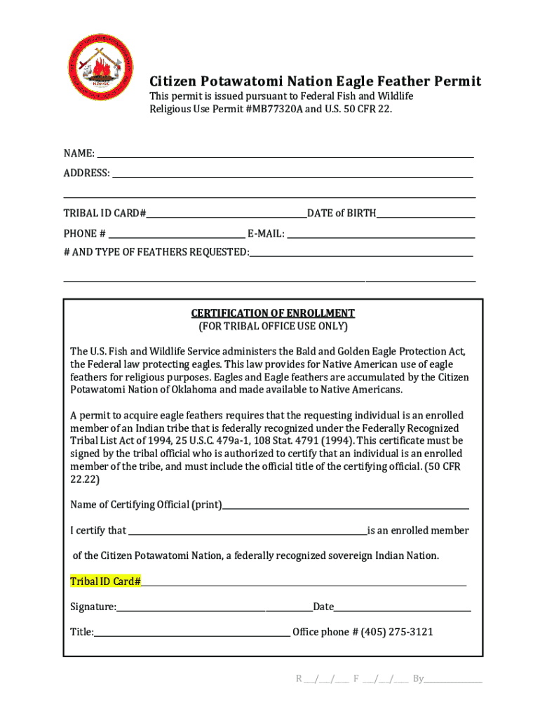 Fillable Online Eagle PermitsU.S. Fish & Wildlife Service Fax Email ...