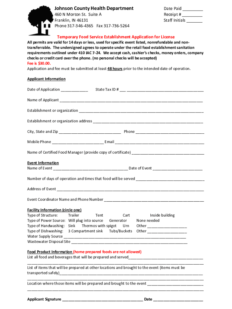 Fillable Online Locations / Health Department / Johnson County, Indiana ...