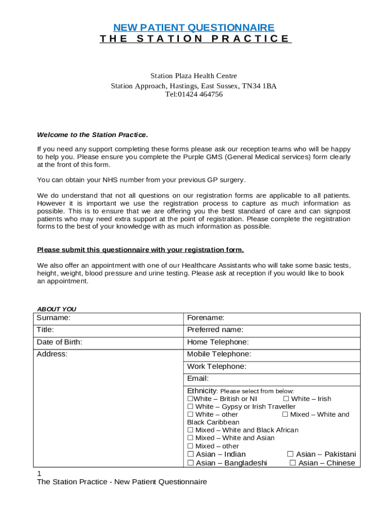 The Station Practice - Hastings Doc Template | pdfFiller