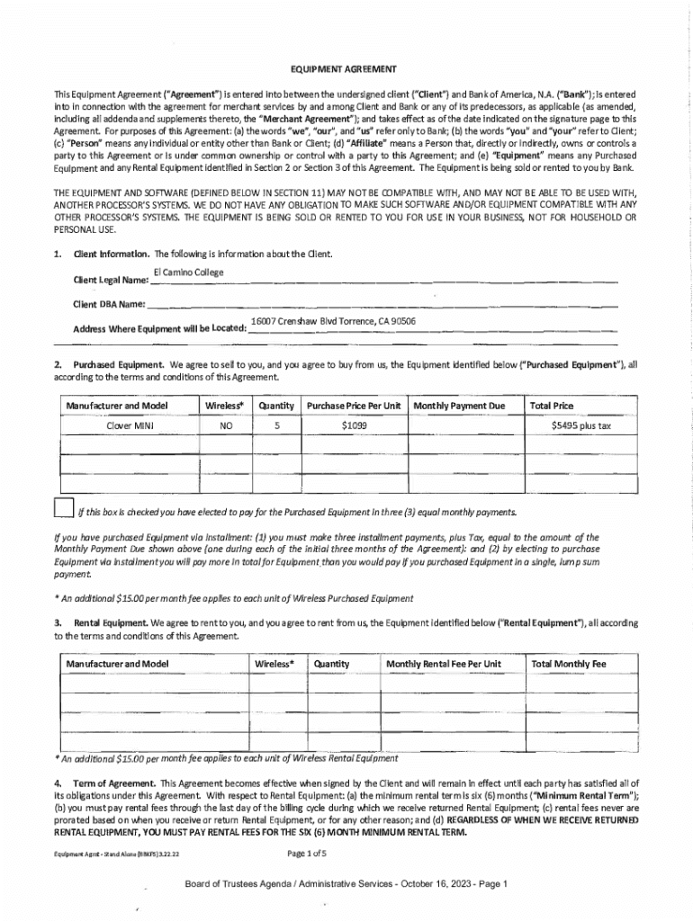 Fillable Online University Banking Services Agreement - Oxford Fax ...