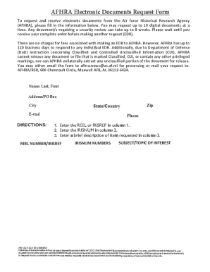 Fillable Online . AFHRA Electronic Documents Request Form Fax Email ...