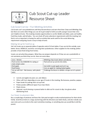 Fillable Online Cub Scout Cut-up Leader Resource Sheet Fax Email Print ...