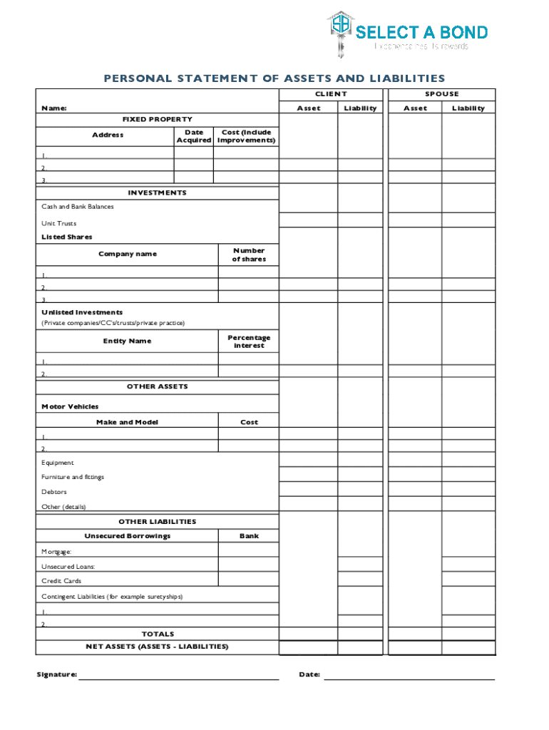Fillable Online Personal statement of assets liabilities Thai-22.doc ...